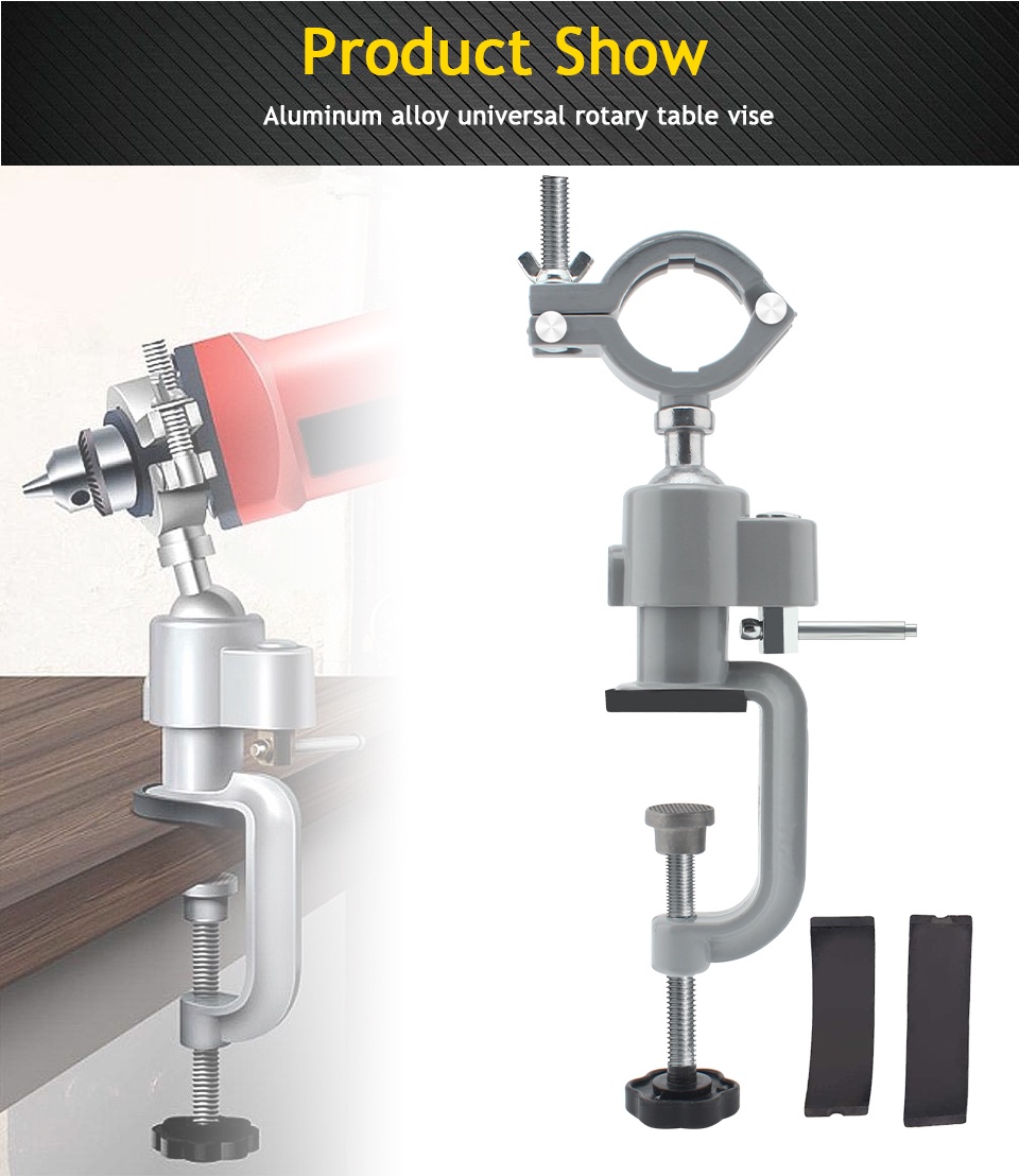 Table Vise 360°Rotation Electric Drill Bracket, Universal Electric ...