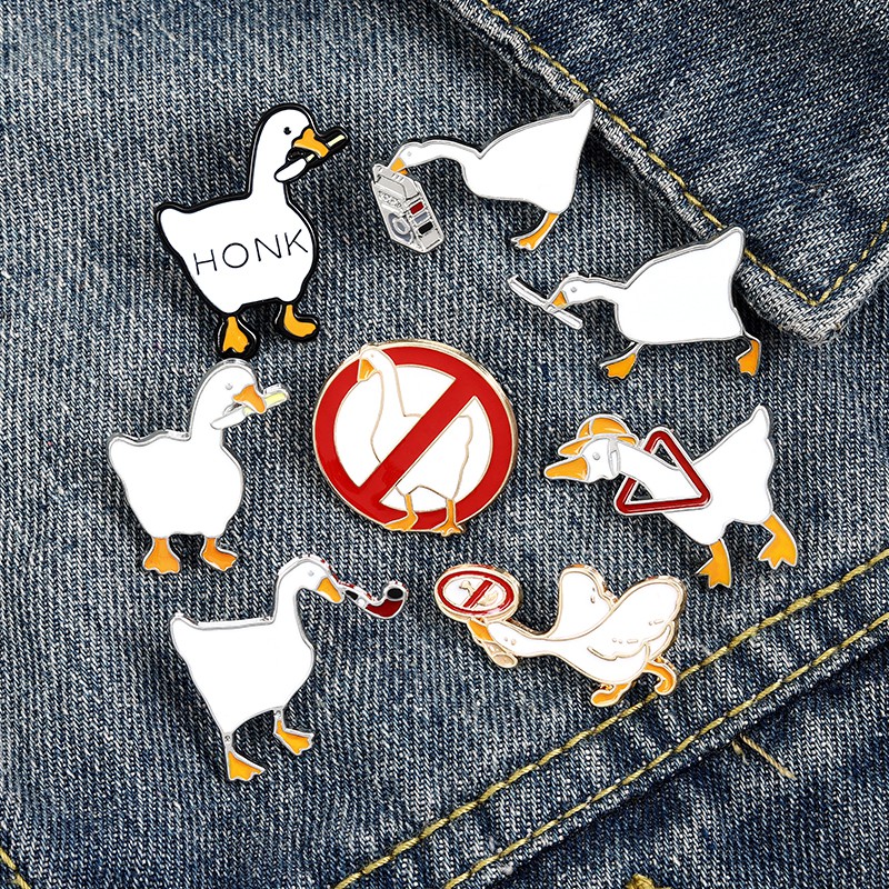 Angry Goose Enamel Pin Sticker Untitled Goose Game Badge Brooch Goose ...