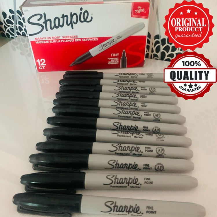 SHARPIE Permanent Marker Fine Point Black SOLD PER DOZEN (12PCS ...