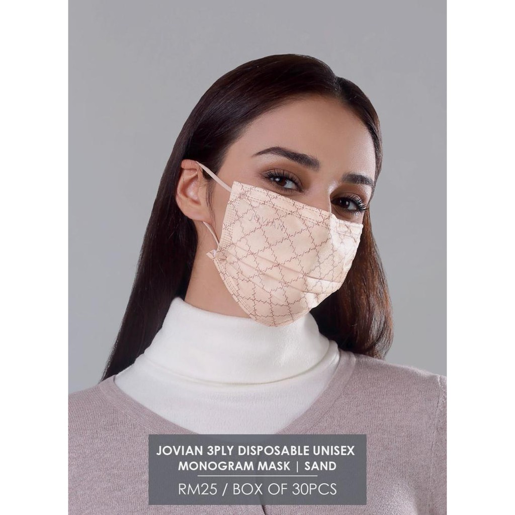 Disposable 3ply Monogram Mask in Sand Brown (Earloop) | Shopee Malaysia