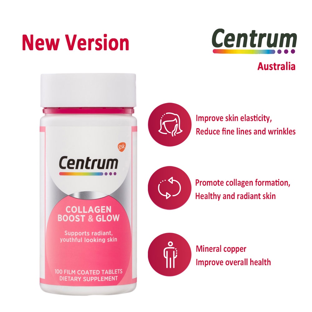 Centrum Collagen Boost & Glow Supports radiant, youthful looking skin ...