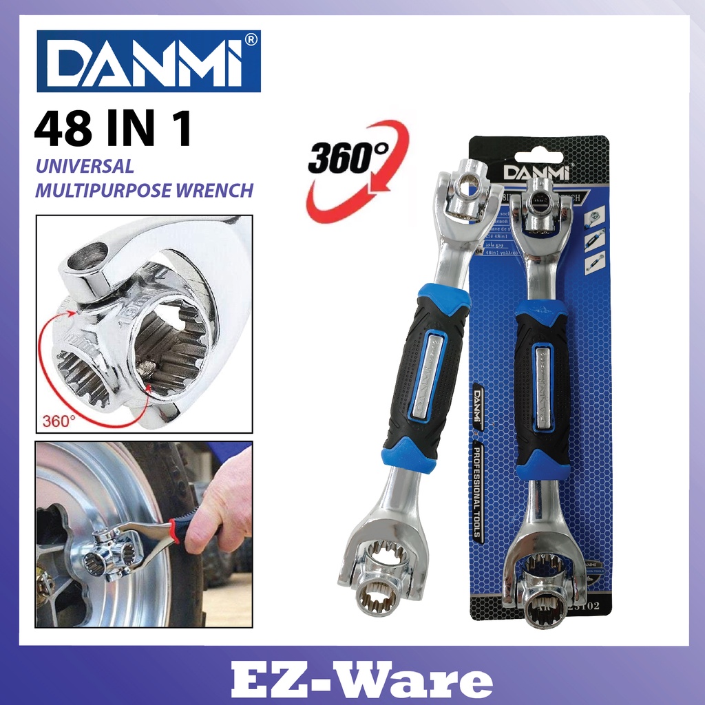 DANMI 360 Degree Rotation 48 IN 1 Universal Wrench Bolt Socket Repair ...