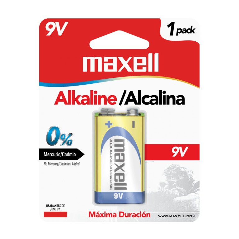 GENUINE Maxell 9V Alkaline Battery - 6LR61(GD)1B | Shopee Malaysia