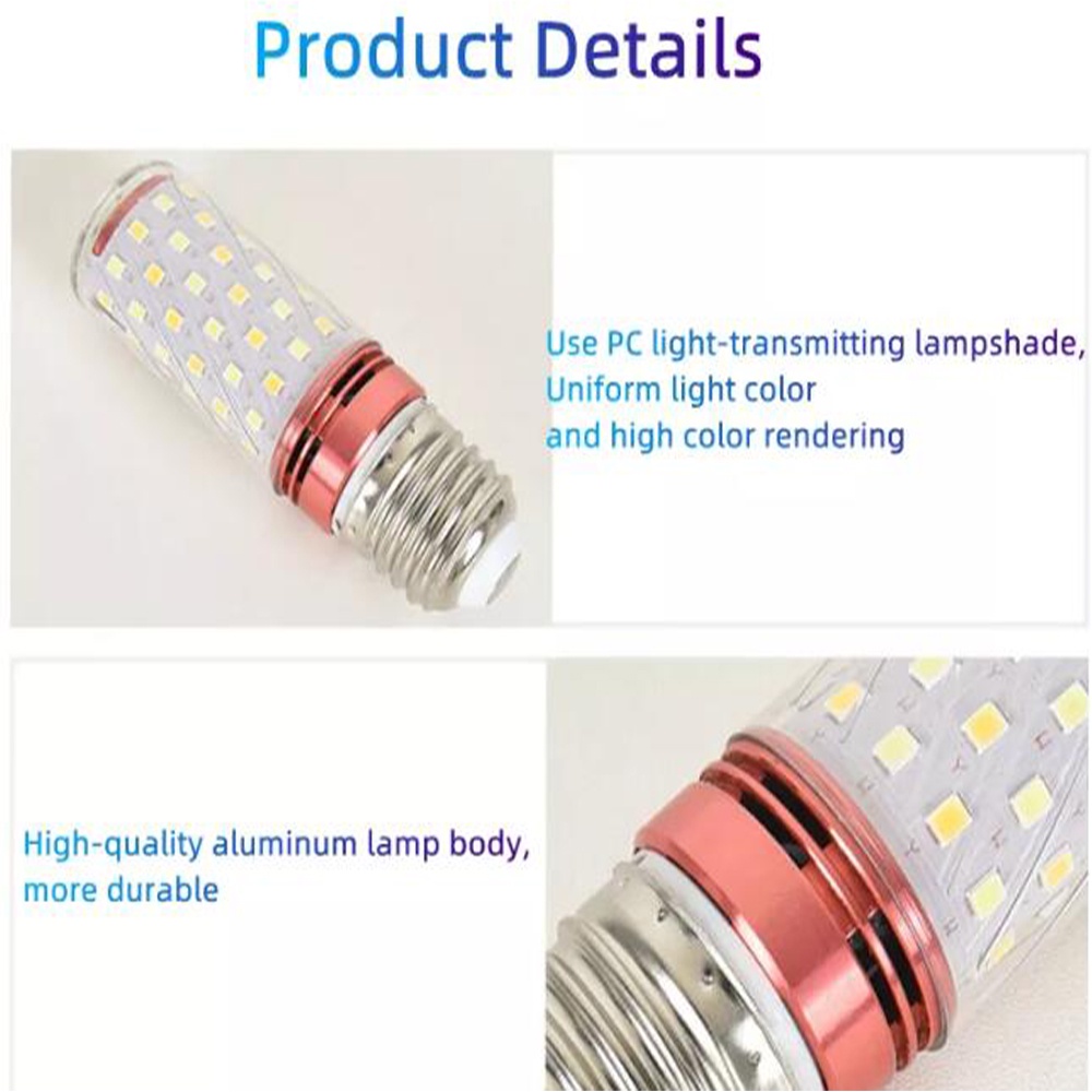 E27/E14 LED Tri-color Changing Lamp 12W /16W Tube AC 220V Corn Bulb ...