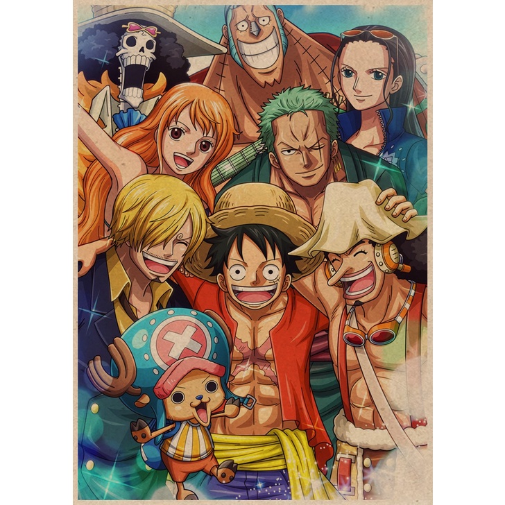 One Piece Classic Anime Vintage Poster New Luffy Zoro Wanted Room Decor ...