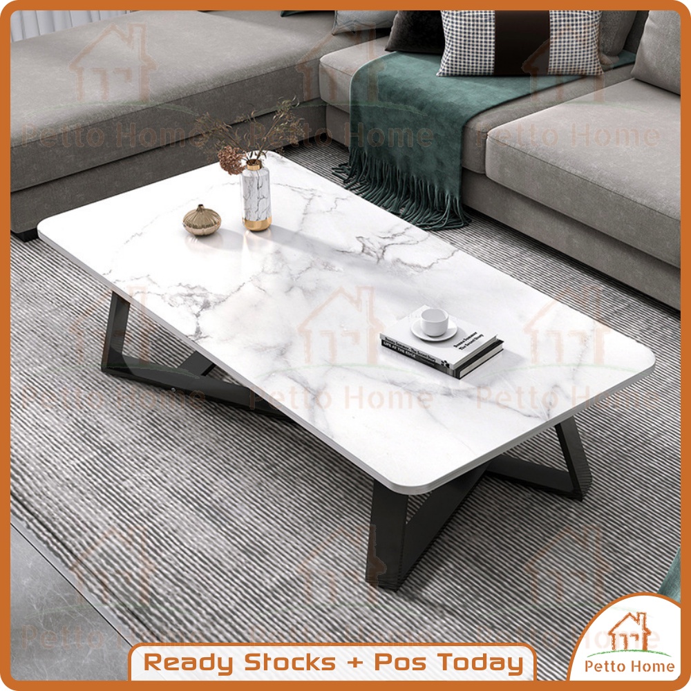 New Design Z Shape Leg Marble Texture Coffee Table Nordic Coffee Table ...