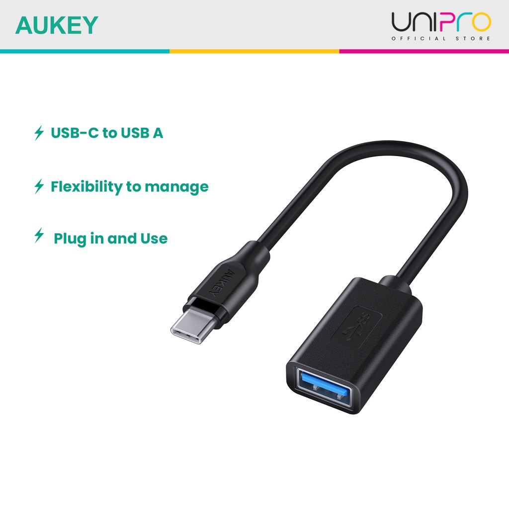 Aukey CB-A26 Unity Adapt CA3.0 USB C to USB A Adapter | Shopee Malaysia