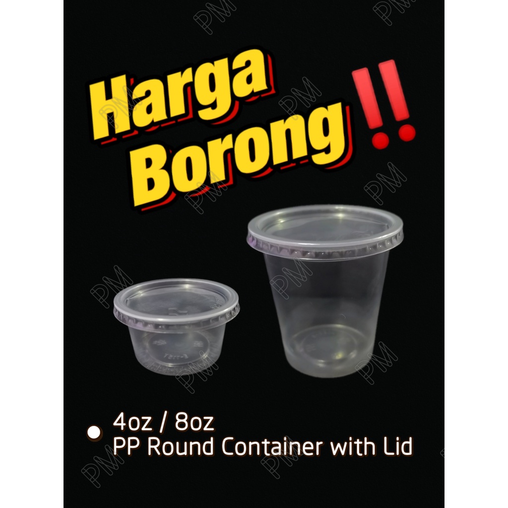 【READY STOCK‼️】8oz /4oz Bekas Dadih / Jelly / PP Round Plastic ...