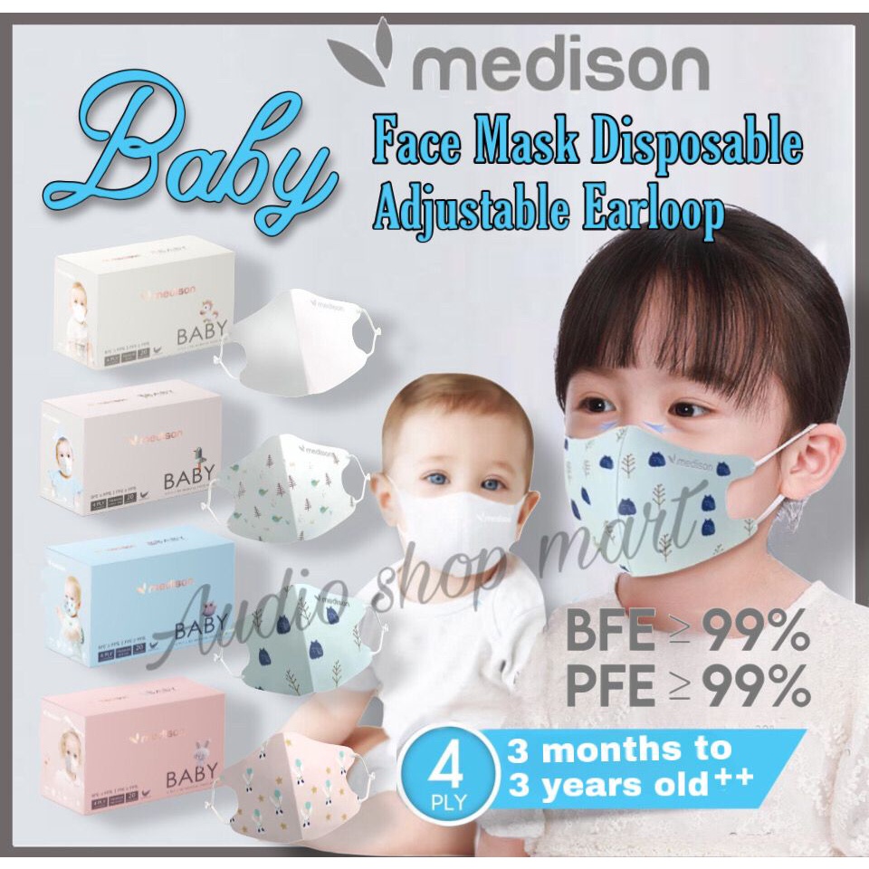 MEDISON 4Ply Baby 3D Medical Face Mask 3 Months to 3 Years Old ...