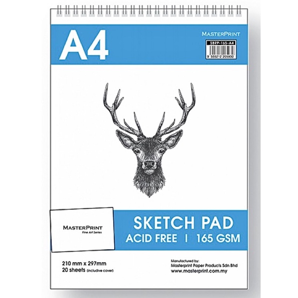 Master Print Fine Art Series A4 165 GSM Sketchbook/ Sketchpad | Shopee ...