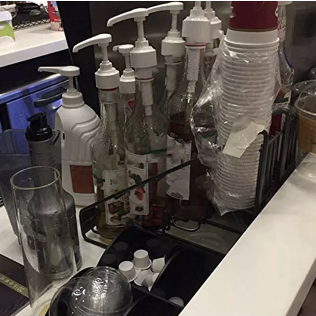 (READY STOCK)Syrup Storage Rack 4 Shelves Da Vinci Monin Bottle Display ...