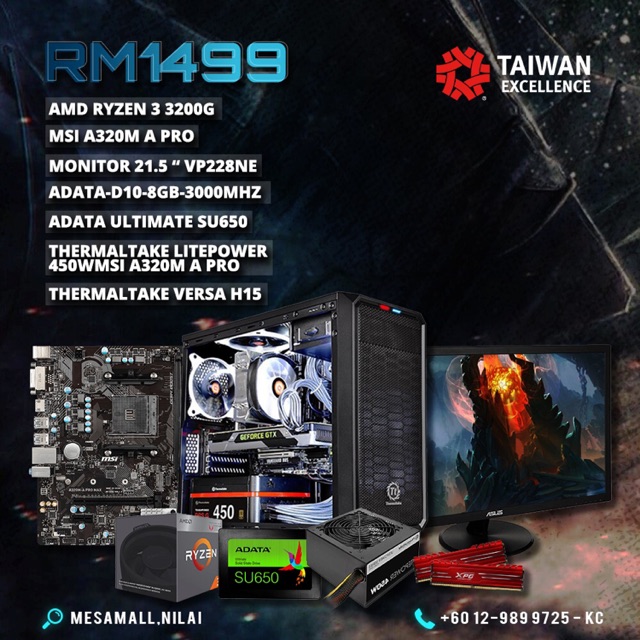 Gaming PC CPU Ryzen Full Set | Shopee Malaysia