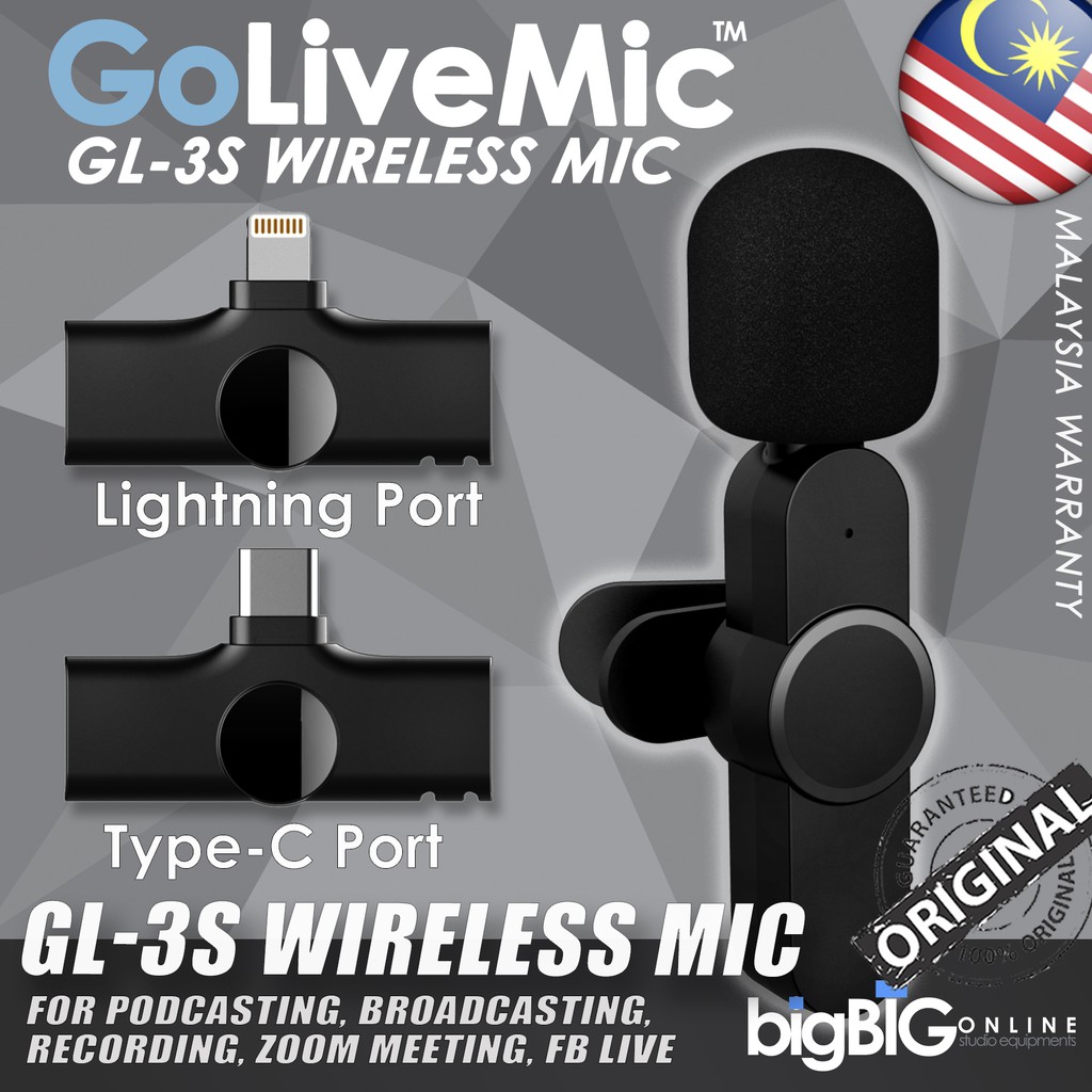 Golive GL-3S Wireless Microphone For Interview, ZOOM meeting, Live ...