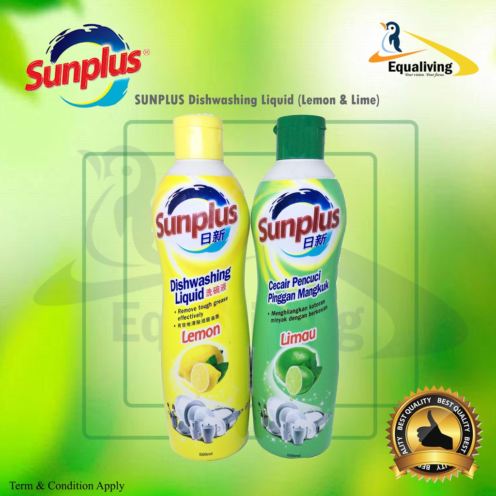 🔥Ready Stock🔥SUNPLUS Dishwashing Liquid (Lemon & Lime) / Cecair Pencuci ...