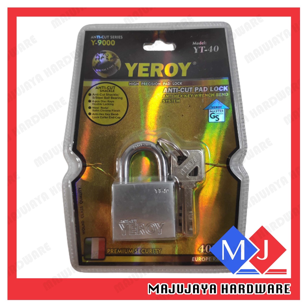 YEROY Y-9000 Stainless Steel Anti Cut Padlock YT-40 / 50 ( 40MM / 50MM ...