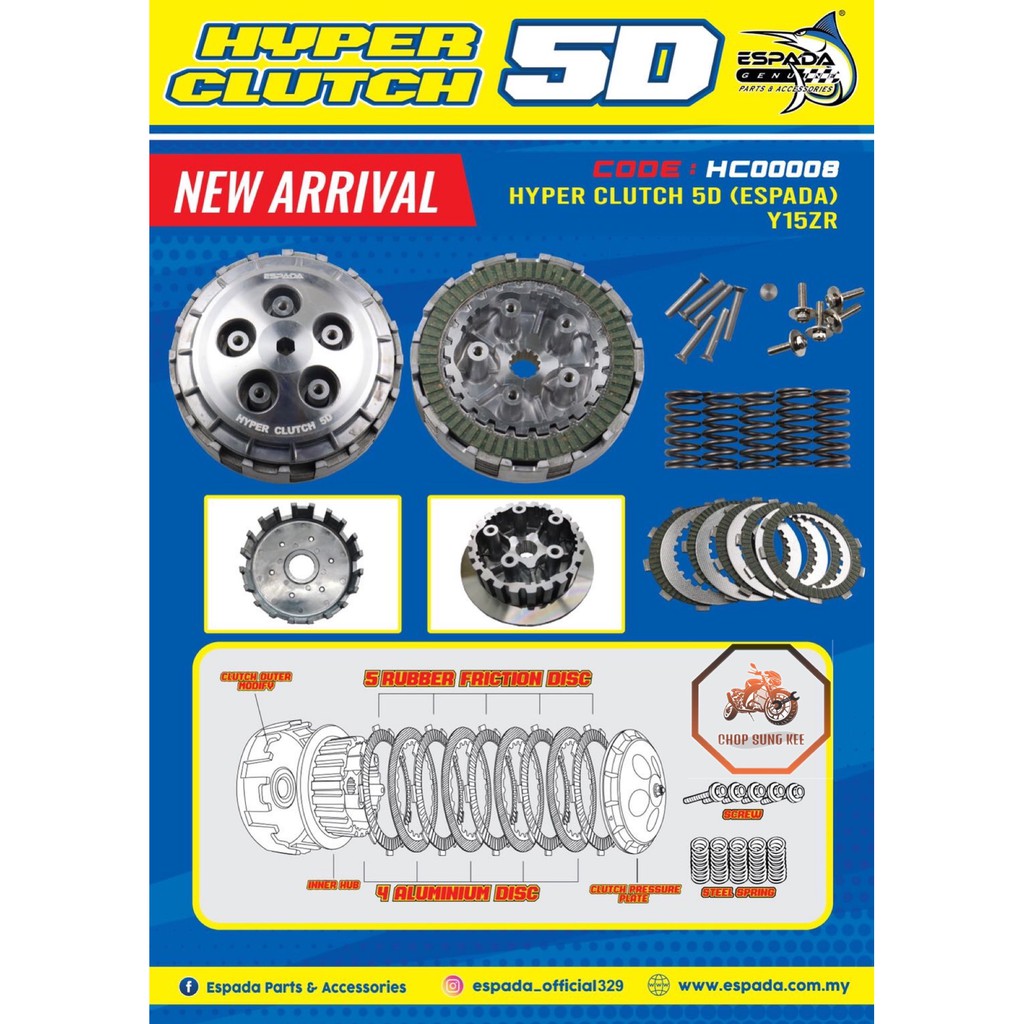 ESPADA Hyper Clutch 5D Comp Set Y15 V2 | Shopee Malaysia