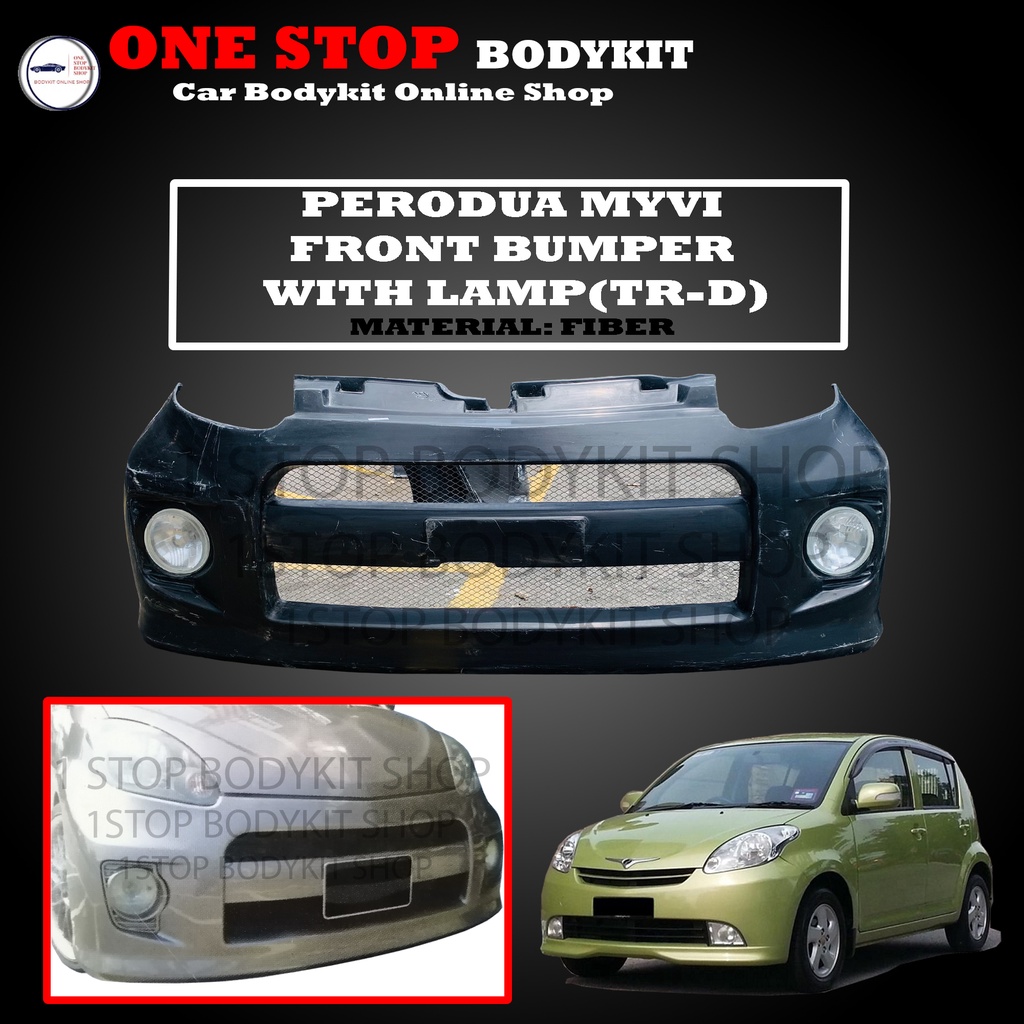 PERODUA MYVI FRONT BUMPER WITH LAMP (TR-D)FIBER(FIBERGLASS)SKIRT LIP ...