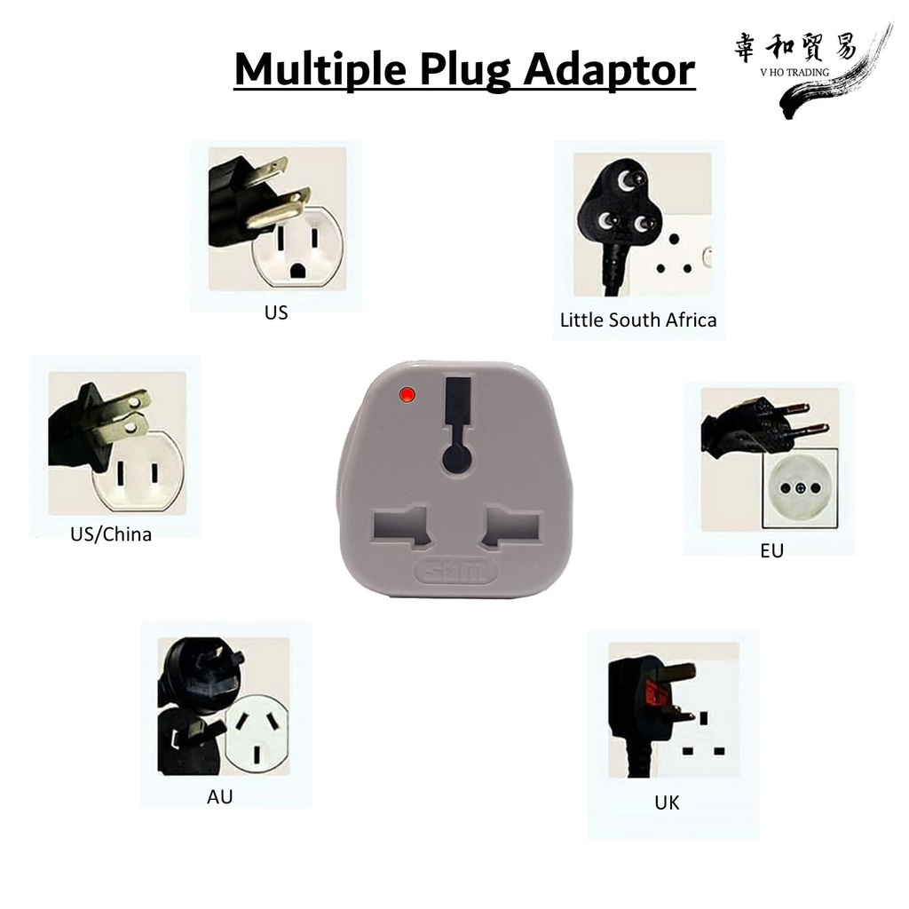 [VHO] SUM Universal Adapter Adaptor China Plug 2 Pin To 3 Pin Plug ...