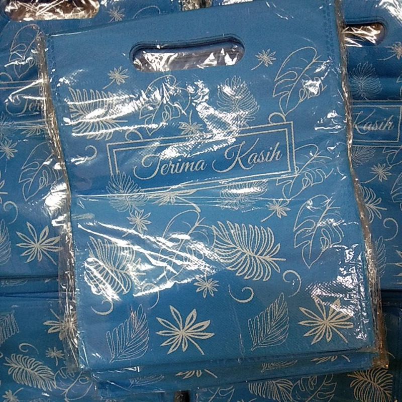 100pcs Beg Kain Beg Goodies Non-Woven Bag Corak Daun Monstera Beg ...