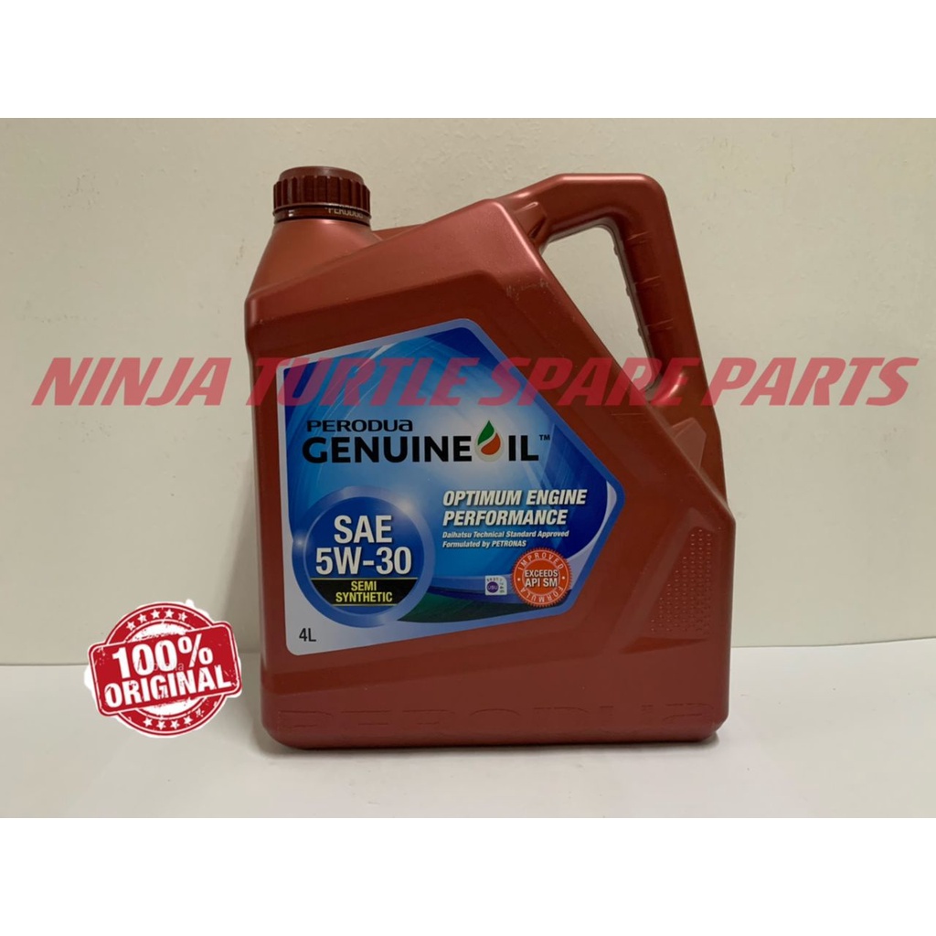 PERODUA 5W30 SEMI SYNTHETIC ENGINE OIL 4 LITER MYVI | Shopee Malaysia