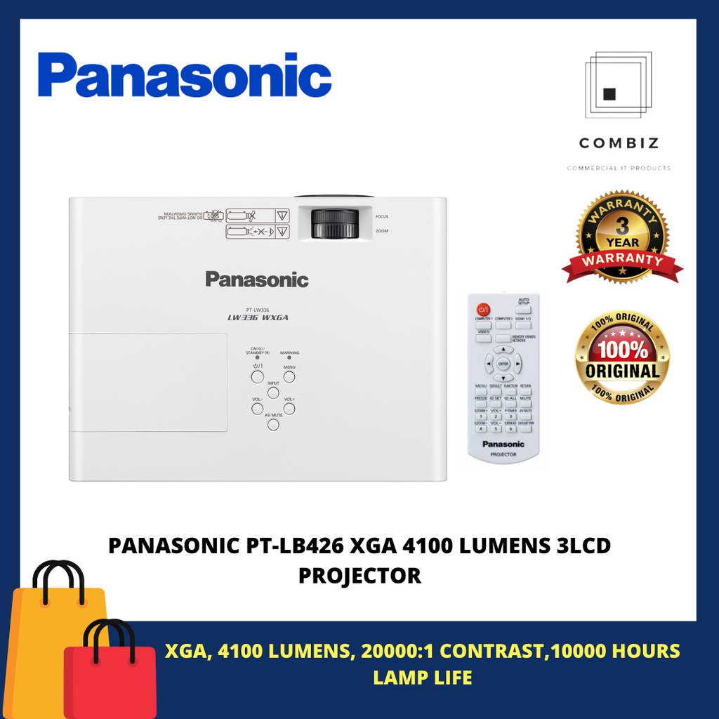 PANASONIC PT-LB426 XGA 4100 LUMENS 3LCD PROJECTOR (Ready Stock ...
