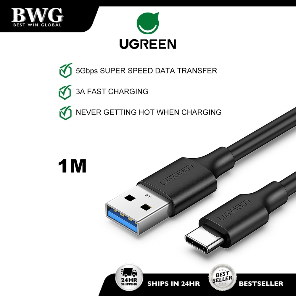 UGREEN 5Gbps USB C Fast Charge Cable 3A Type C QC 3.0 Sync Data For ...