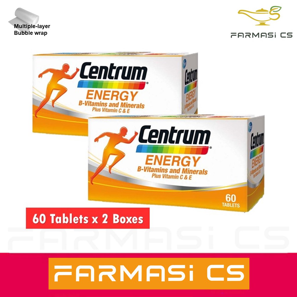 Centrum Energy B-Vitamins and Minerals Plus Vitamin C & E 60 Tablets x ...