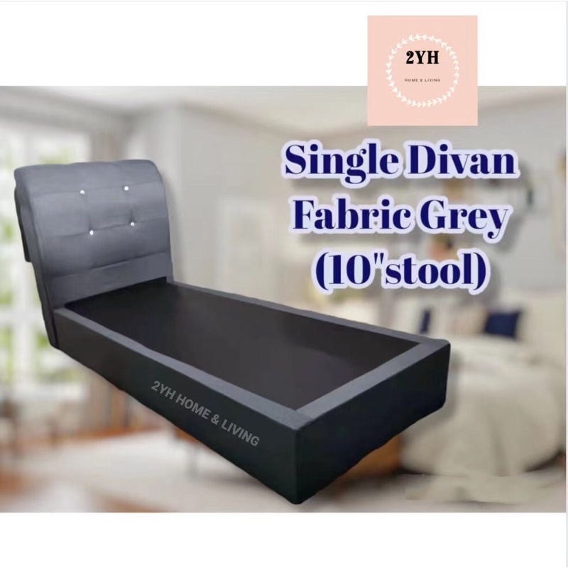 💥Ready Stock💥Single (3FT)Fabric Divan Bed With 2Pcs Base(10”Stool ...