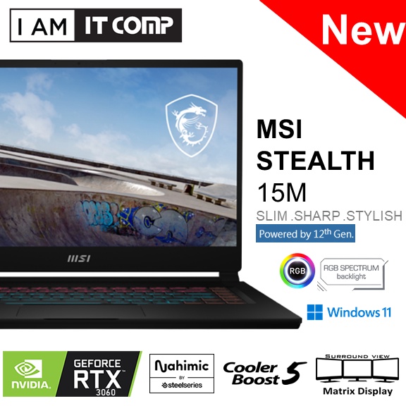 MSI Stealth 15M B12UE-033 15.6'' FHD 240Hz Gaming Laptop ( i7-1260P ...