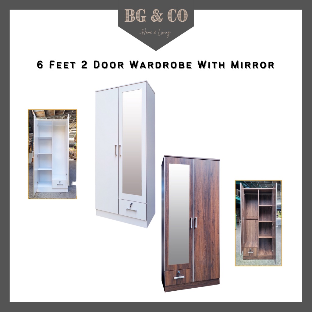 BG&CO CLASSIC 6 Feet 2 Door Wardrobe Clothes Organizer Clothes Storage ...