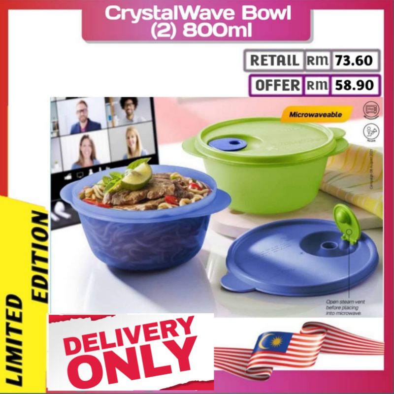 CrystalWave Bowl (2pcs) 800ml/ Tupperware | Shopee Malaysia