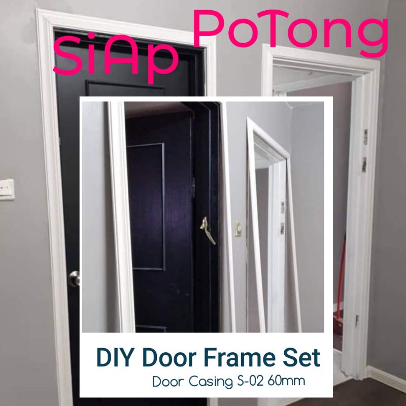 Siap Potong Door Frame Set/Pintu Frame Set/Decor home/Door frame ...