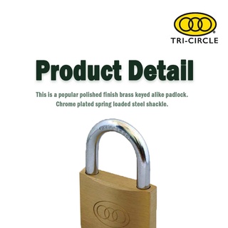 Tri-Circle 261 262 263 264 265 266 Brass Padlock + 3 Brass Key 20mm ...