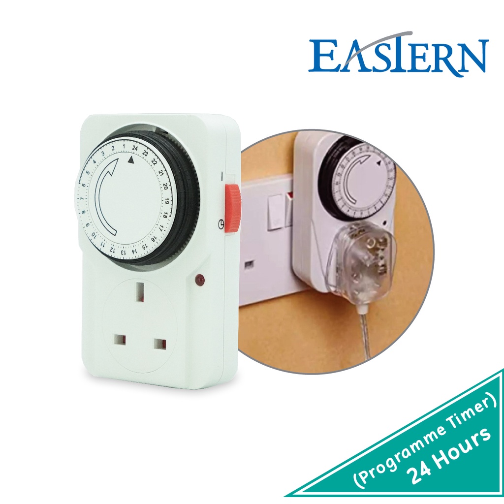 EASTERN 24Hours Electrical Programme Timer Controller Wall Socket 3 Pin Plug Power Switch,FP102 ...