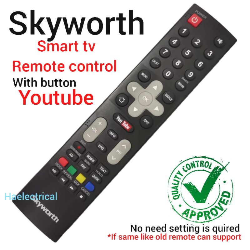 skyworth smart tv remote control (Youtube) | Shopee Malaysia