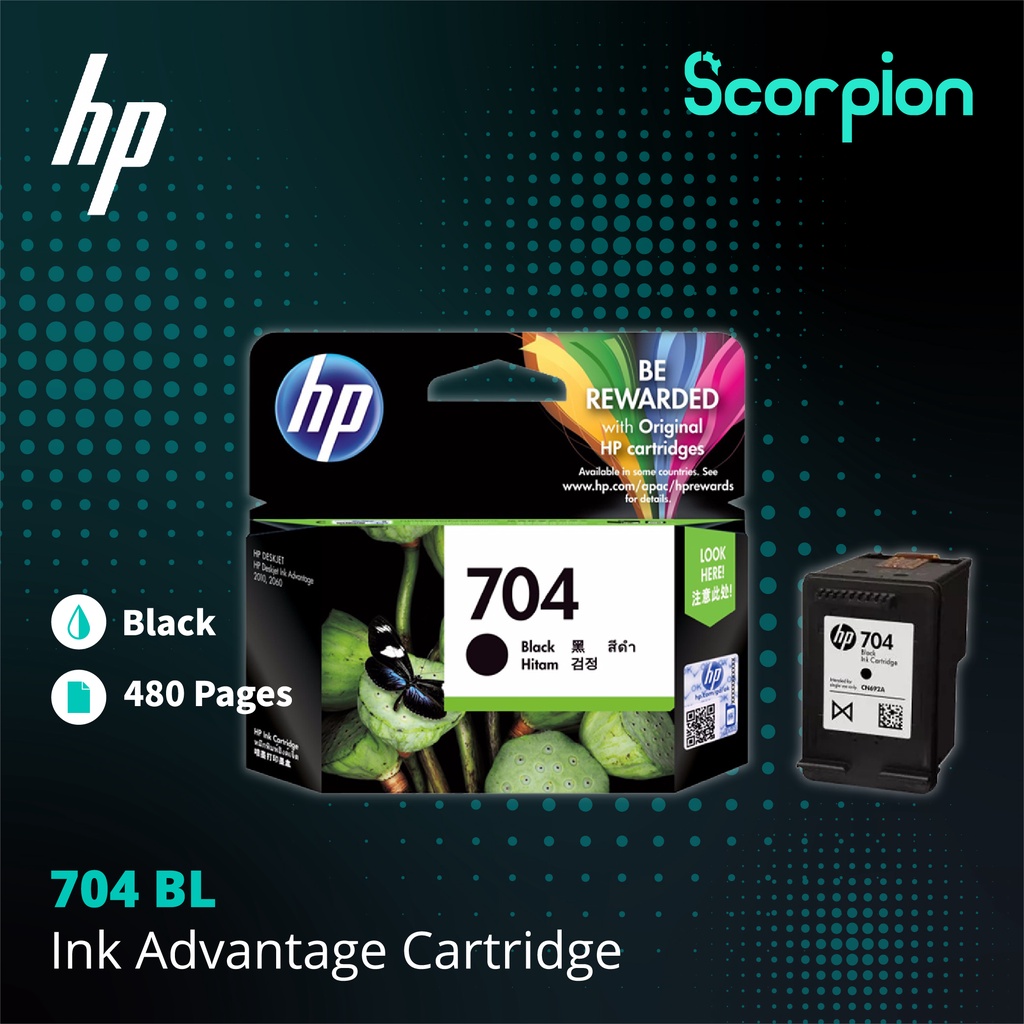 HP 704 Original Ink Advantage Cartridge | Shopee Malaysia