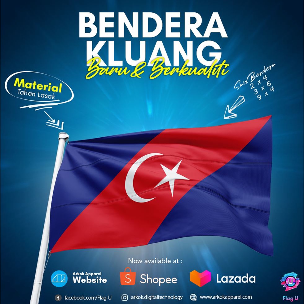 BENDERA KLUANG JOHOR I BEST QUALITY | Shopee Malaysia