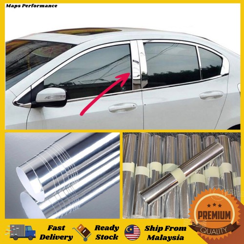 Car Chrome Sticker Mirror Silver Window Door Wrap Film Alza Axia Myvi ...