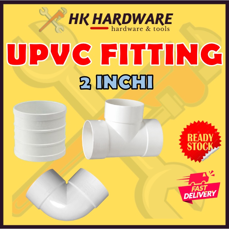 UPVC 2 INCHI FITTING PAIP PUTIH UPVC ELBOW SOCKET TEE 2 INCI UPVC ...