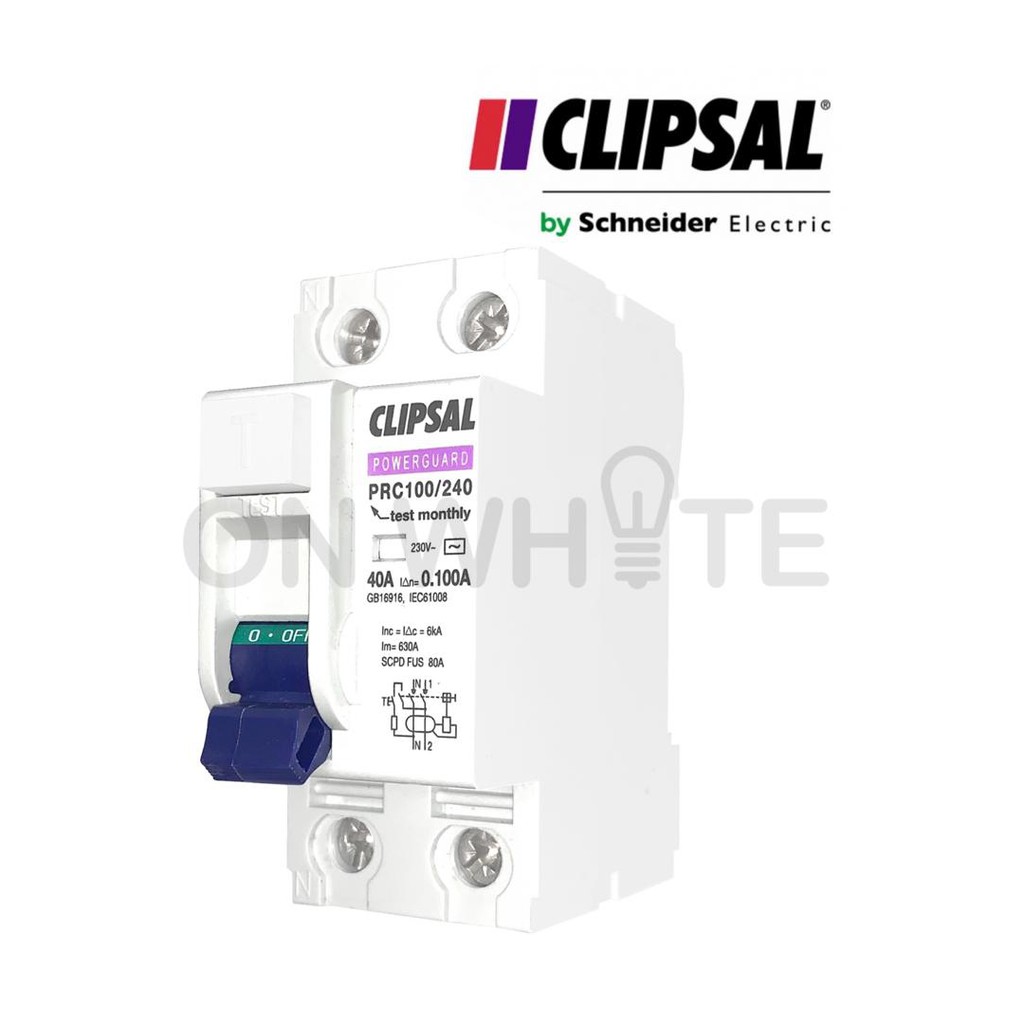 CLIPSAL ELCB 40A 2Pole 100mA 0.1A ( By SCHNEIDER Electric ) 2P 2 Pole ...