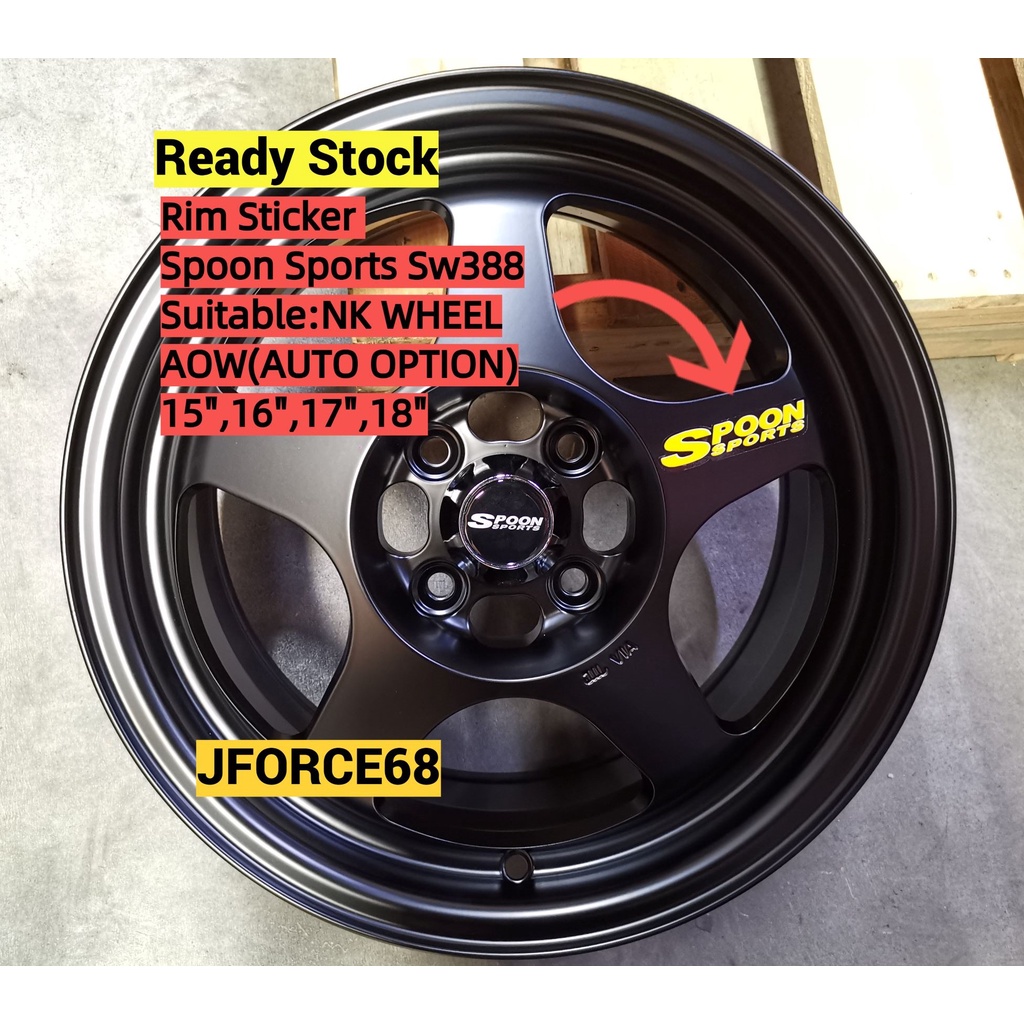 Rim Sticker Spoon Sports Sw388 1set(4pcs) AOW Nk Wheel Original Spec ...
