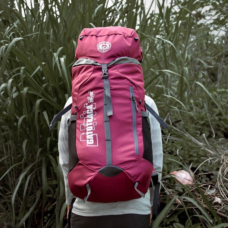 MERAH Men's Irco Gatotkaca Maroon 50 Liter Outdoor Hiking Carrier ...