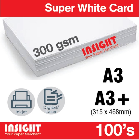 Super White Card 300gsm 100's A3 A3+ Ivory card Uncoated Card Gift Card ...