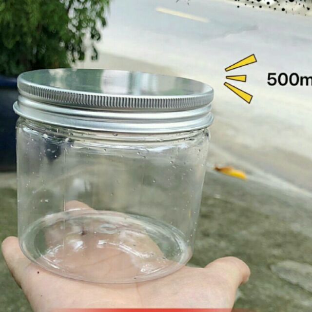 Plastic pet jar with aluminum lid 500ml | Shopee Malaysia
