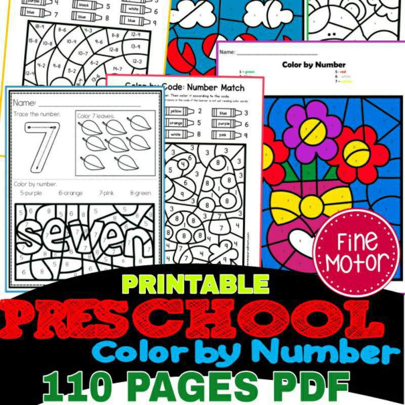 [Softcopy] Printable Color by Number Activity for Preschool /Prasekolah ...