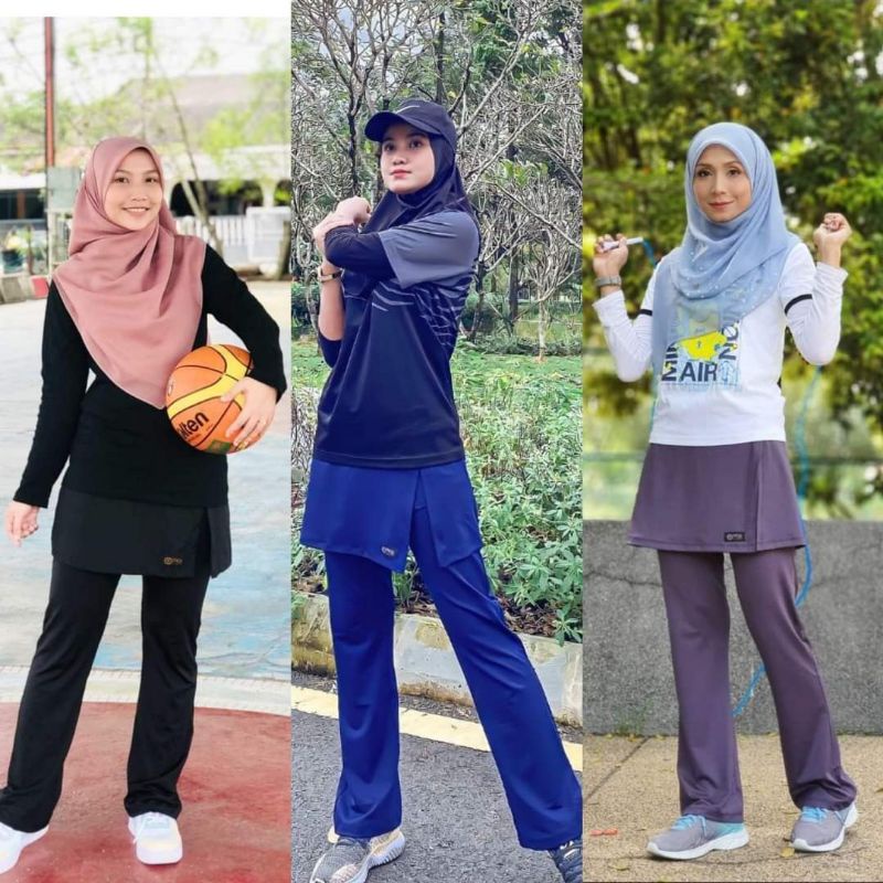 (NEW STOCK) Women Sports Skirtpants Muslimah/ Seluar Sukan Muslimah ...