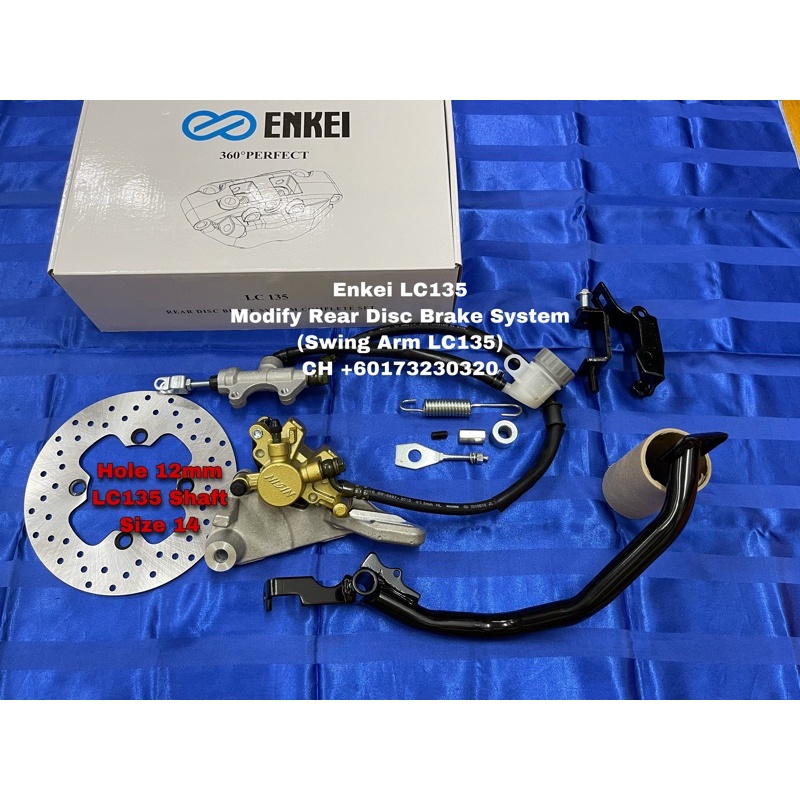 Black Nissin Enkei LC135 Rear Disc Brake System Y15ZR Arm Modify 15mm ...