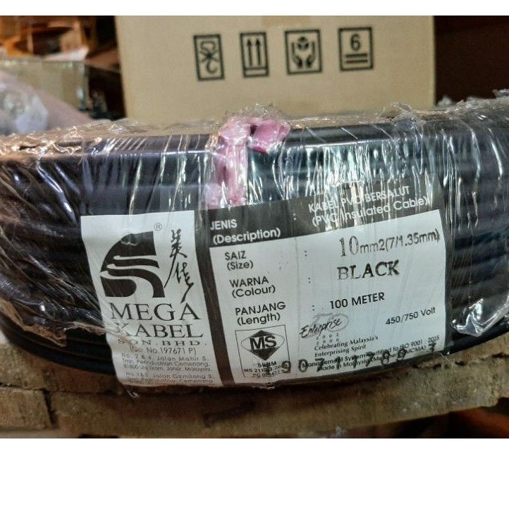(SIRIM)(Full Roll) Mega Kabel Southern Cable 10mm Single Layer 10mmsq ...