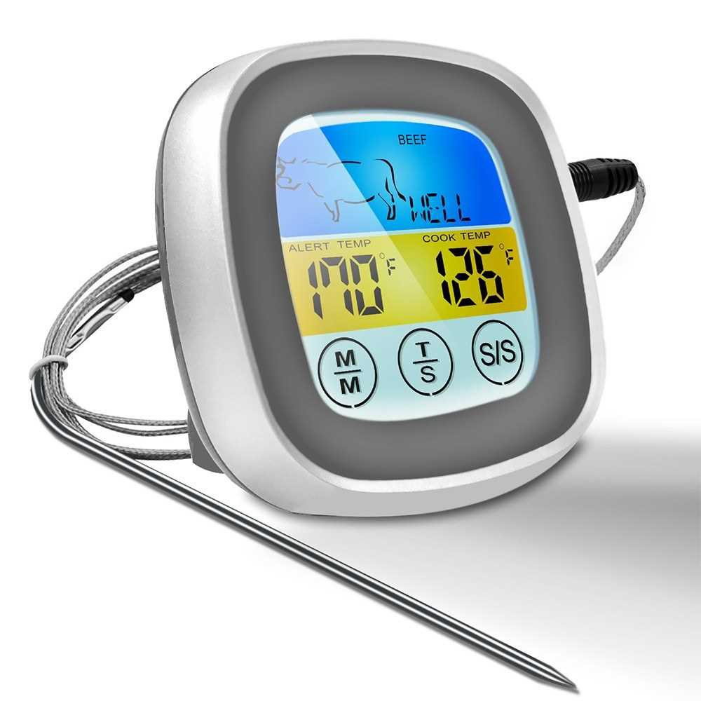 Touchscreen Meat Thermometer Food Barbecue Thermometer BBQ Grill Smoker ...