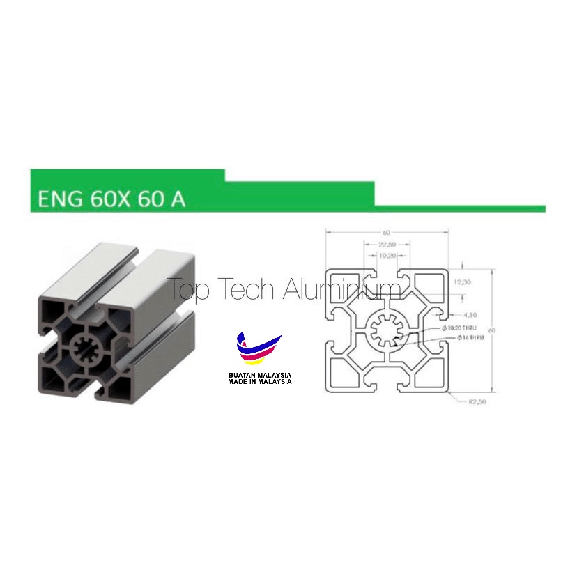 [Ready Stock/Heavy-duty] Aluminium profile 6060 A 6060 AA 20cm/40cm ...